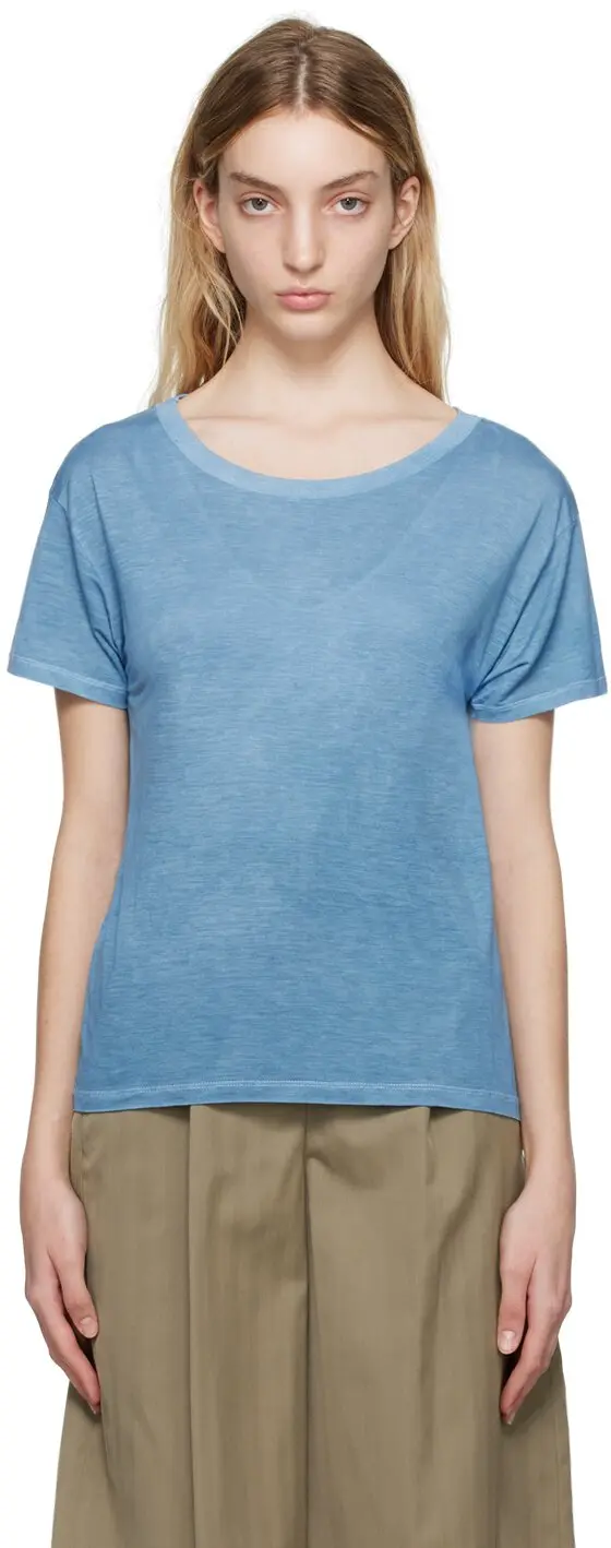 Baserange Blue Loose T-Shirt In Isatis Blue - 62% Off